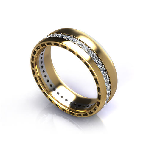 Offset Men's Wedding Ring - Jewelry Designs