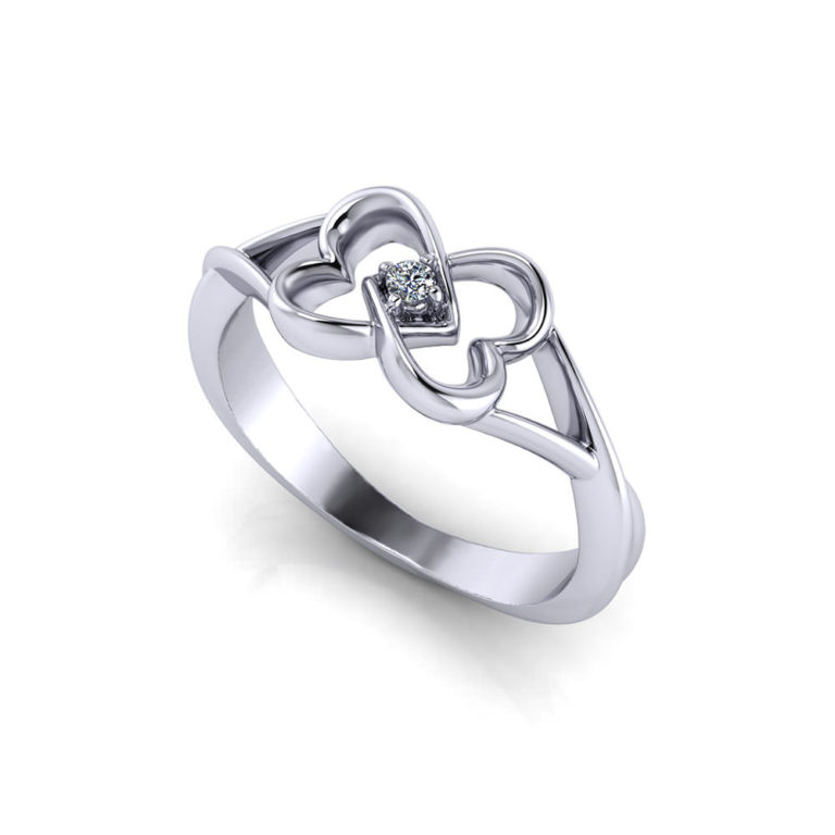 Interlocking Heart Promise Ring - Jewelry Designs