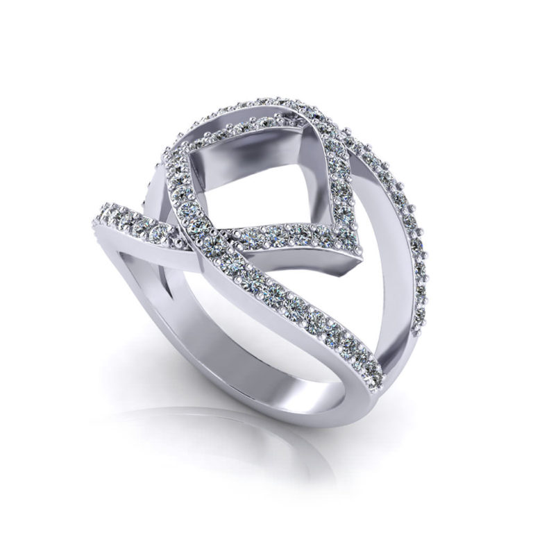 Ladies Wide Diamond Ring - Jewelry Designs