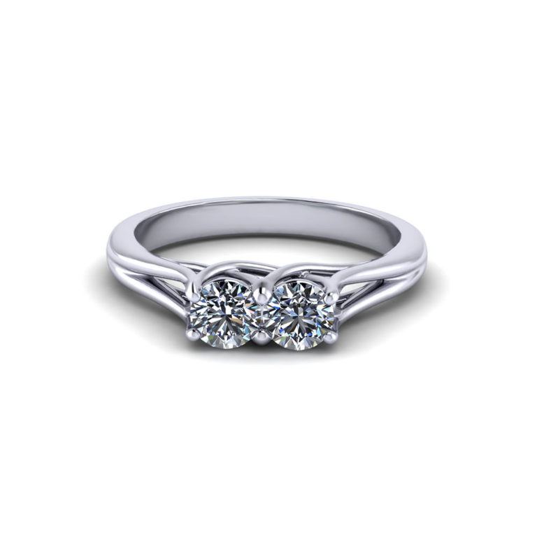 Trellis Two Stone Diamond Ring - Jewelry Designs