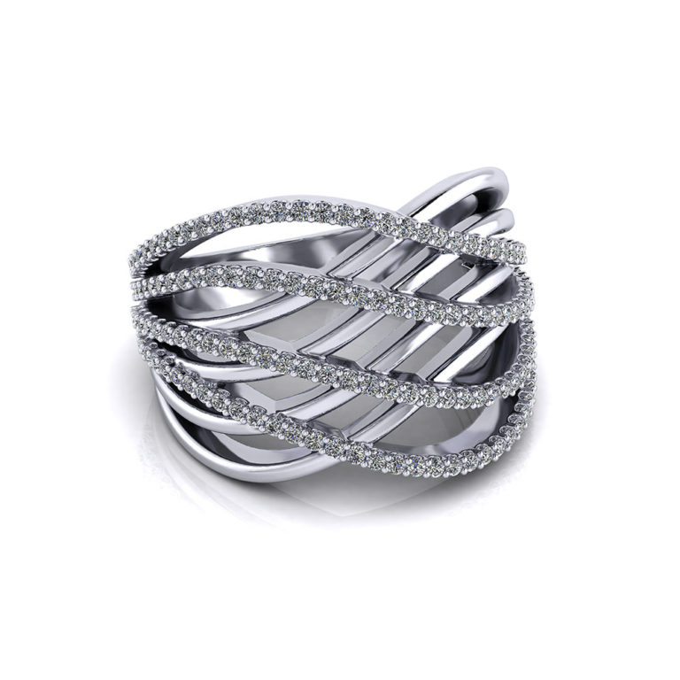 Ladies Wide Diamond Ring - Jewelry Designs