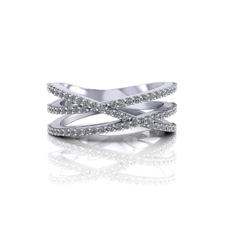 Crossover Diamond Wedding Ring - Jewelry Designs