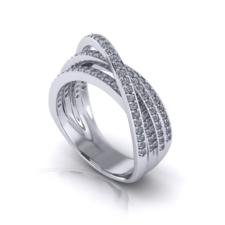 Crossover Diamond Ring - Jewelry Designs