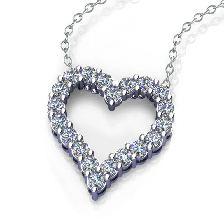 Heart Diamond Dangle Pendant - Jewelry Designs